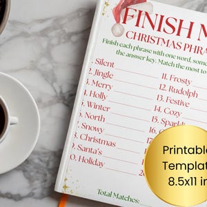 Christmas Finish My Phrase Game | Family Party Printable | Holiday ...