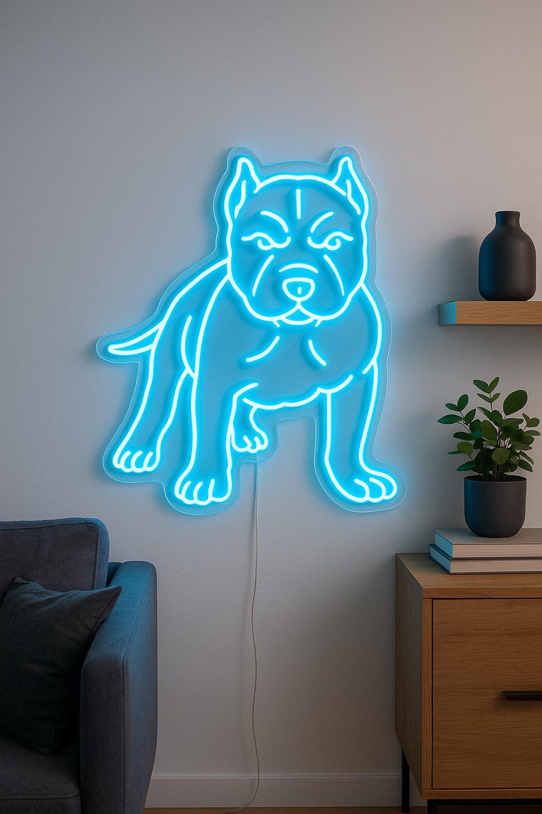 Pitbull Neon Sign – Bold Wall Art for Gym, Bar or Man Cave | Handmade ...