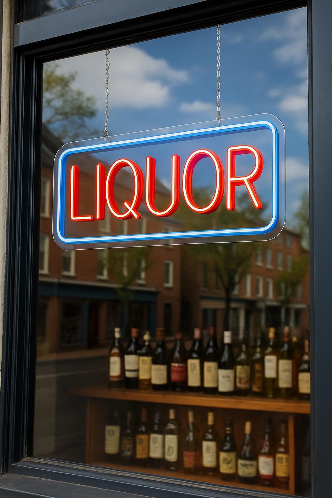 LIQUOR Neon Sign • Bar Store Window Neon Light • Liquor Shop Decor ...