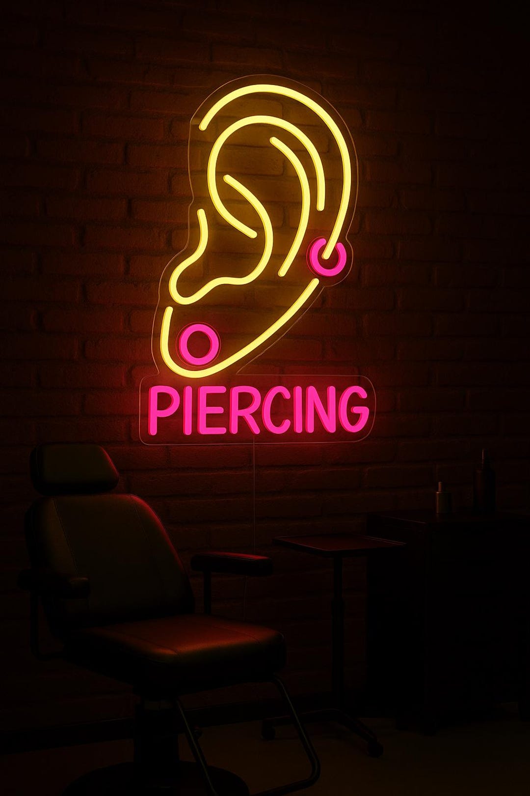 Piercing Neon Sign Ear Outline Neon Light Body Piercing Shop Sign ...