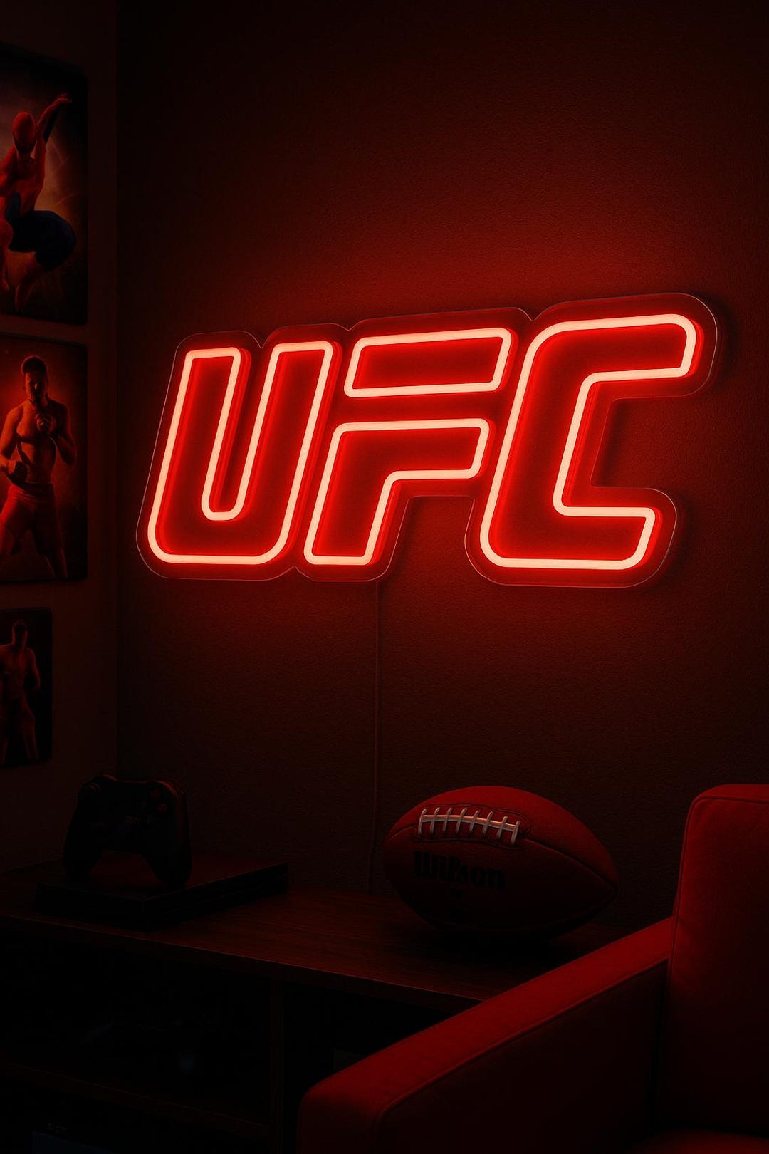 Fighter Neon Sign – Handmade LED Wall Light for Gym, MMA Studio or Man ...