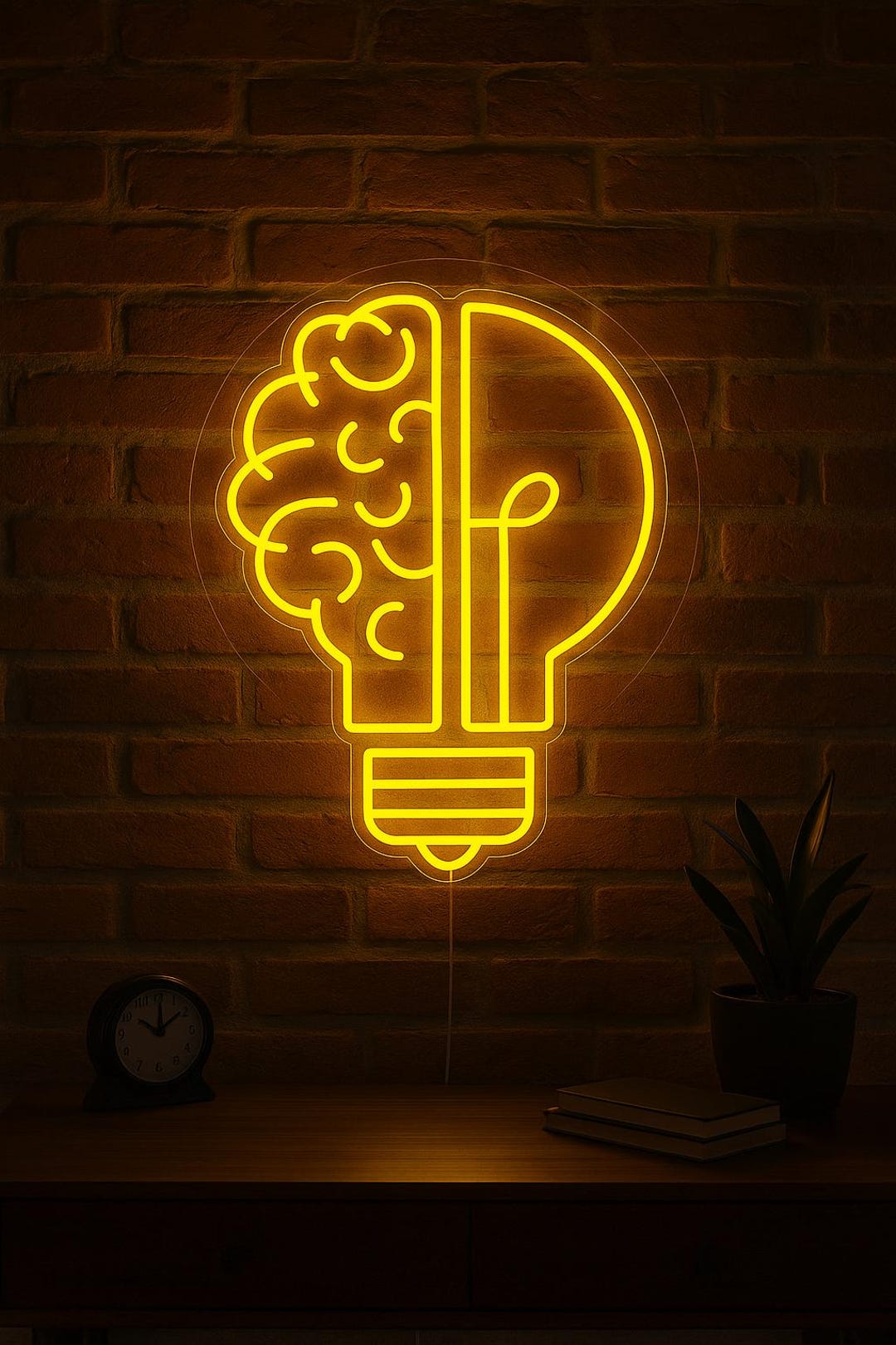 Creative Brain Lightbulb Neon Sign – Smart Office Wall Light for Studio ...