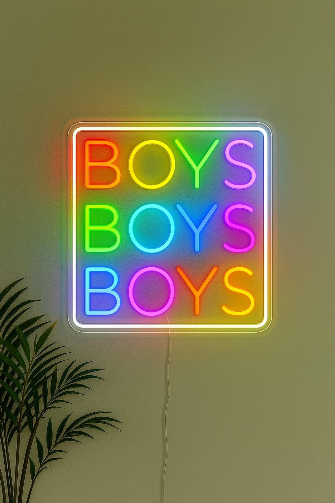 BOYS Neon Sign | Rainbow Pride LED Wall Light | Colorful Handmade Room ...