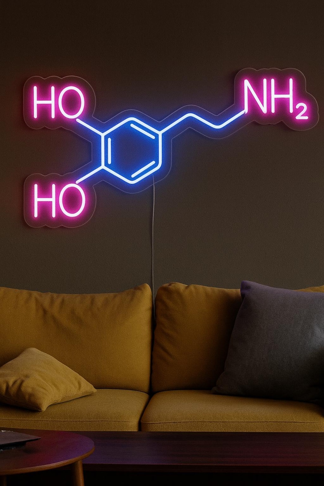Modern Dopamine Molecule Neon Sign – Science Wall Light for Home Office ...