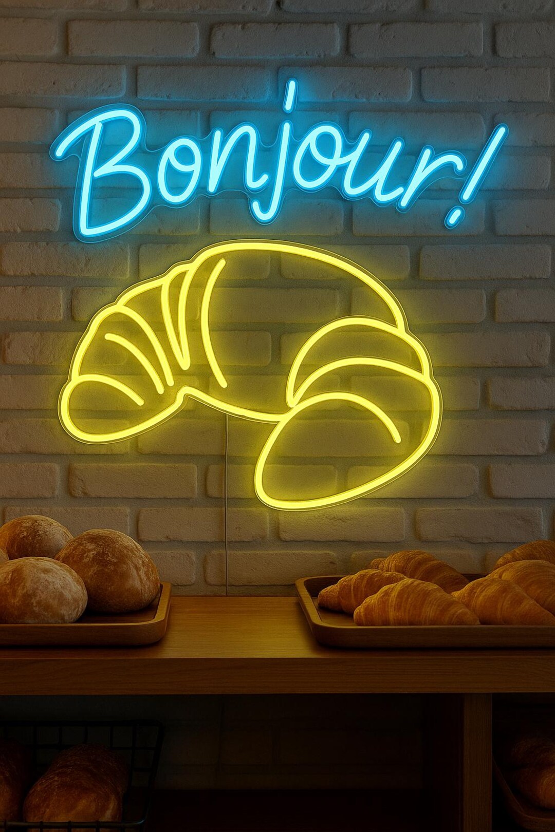 Bonjour Neon Sign LED Wall Sign Custom Neon Light Handmade LED Sign for ...