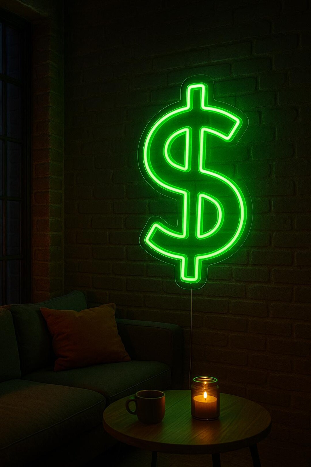 Dollar Sign Neon Light – Money Symbol LED Sign for Office, Game Room ...