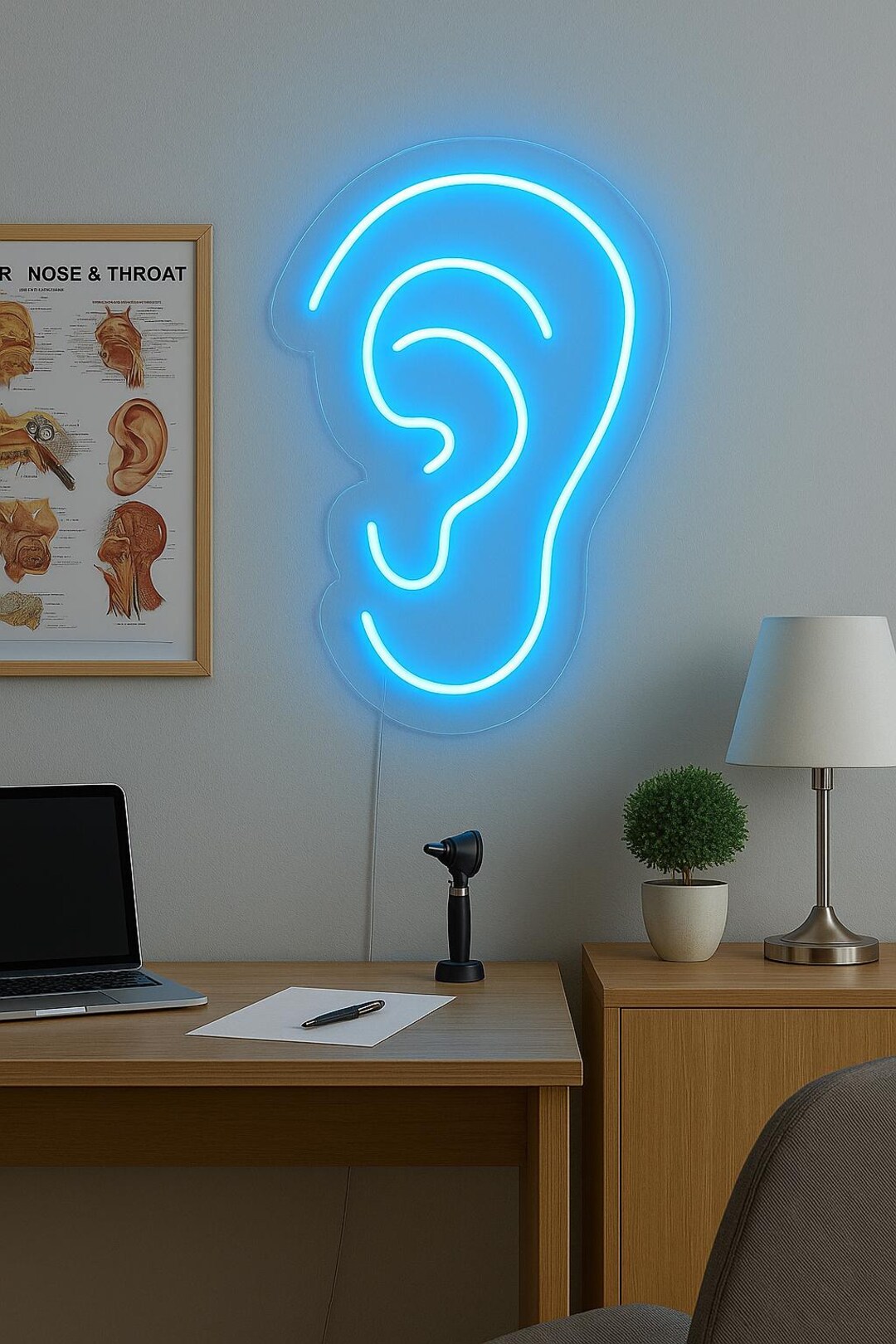 Ear Neon Sign – Modern Medical Office LED Wall Art | ENT Doctor Clinic ...