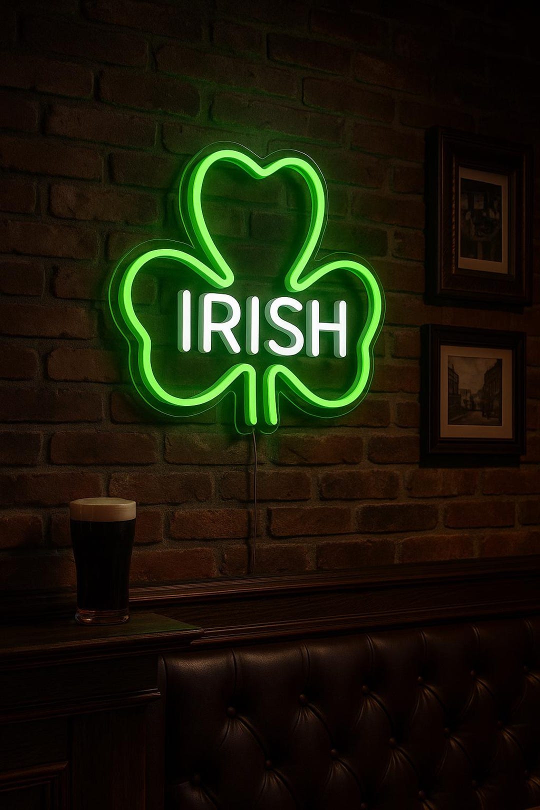 Irish Shamrock Neon Sign – Handmade Clover LED Neon Light for Bar, Pub ...