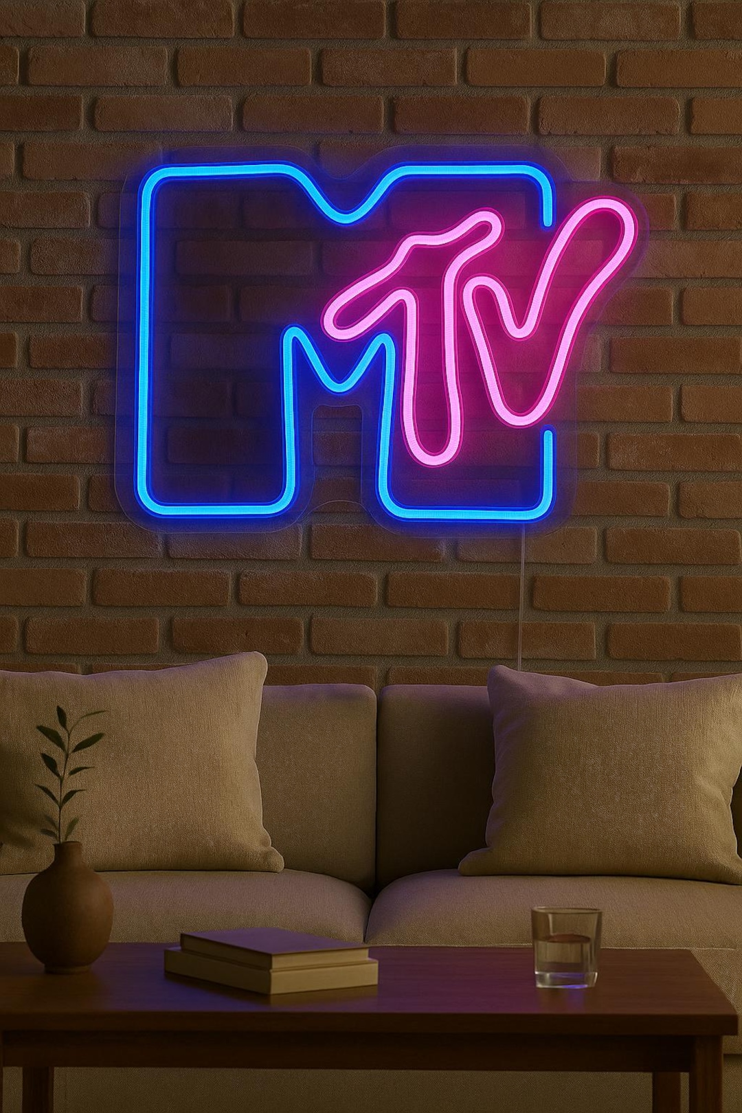 MTV Neon Sign – Retro 80s Inspired Neon Wall Light for Gamers, Bars ...