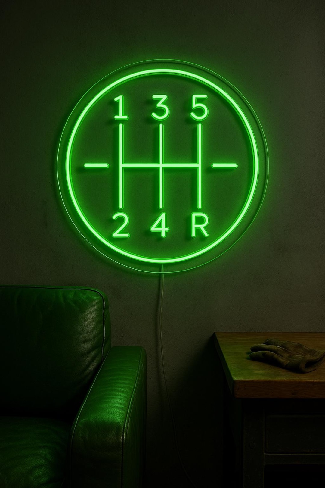 Manual Gear Shift Neon Sign • Car Garage Decor • Racing Room LED Light ...