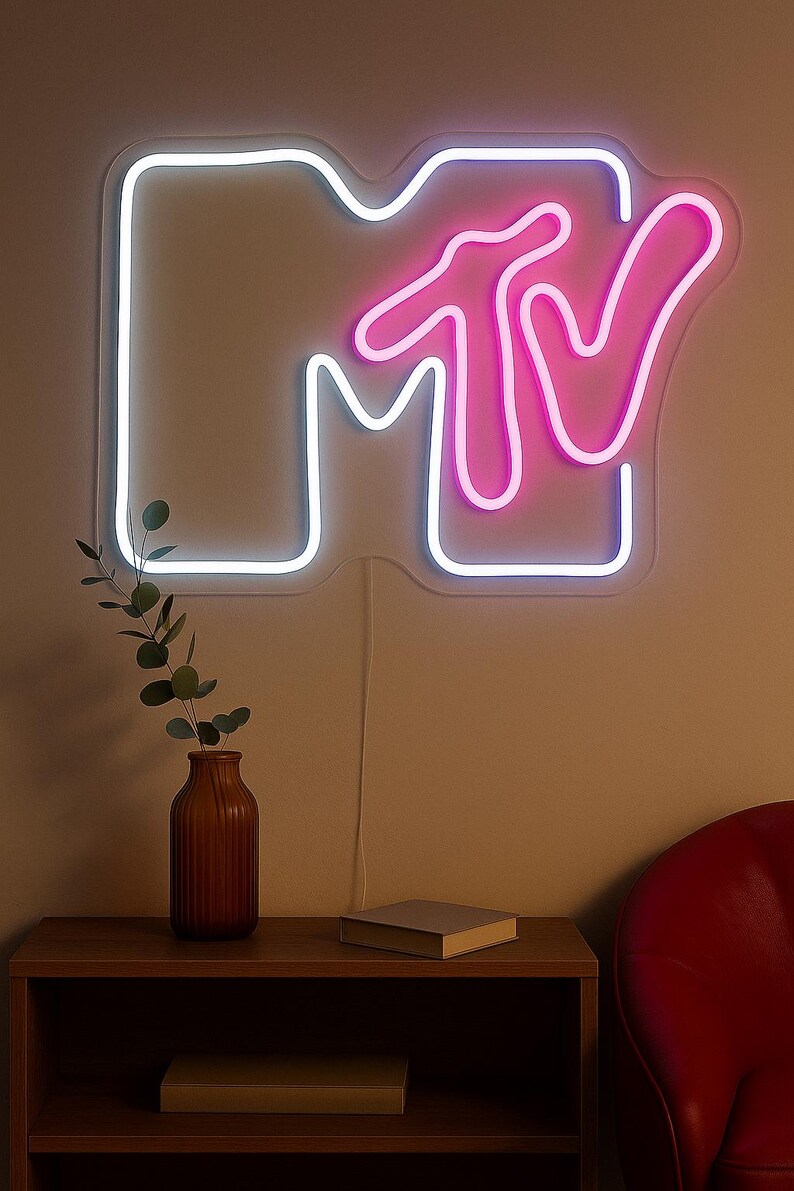 MTV Neon Sign – Retro 80s Inspired Neon Wall Light for Gamers, Bars ...