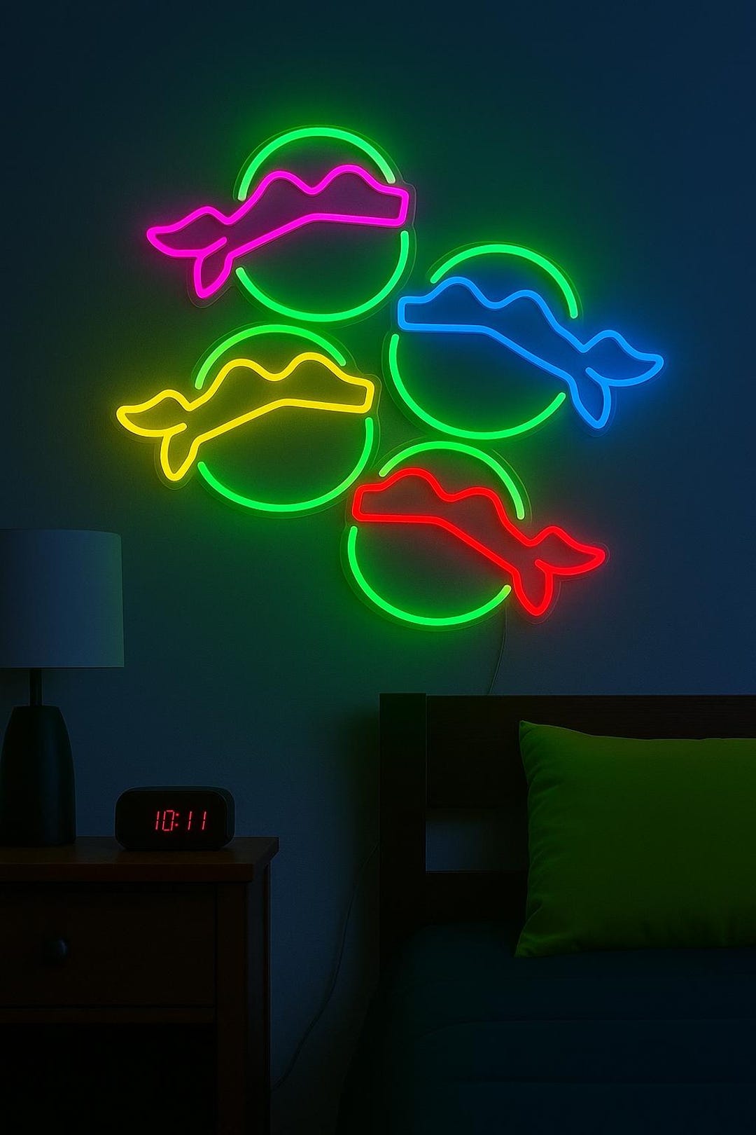 Teenage Mutant Ninja Turtles Neon Sign – Retro Gamer Wall Light for ...