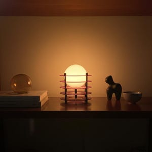 Space Age Table Lamp: Purple Desk Light, Geometric Modern Lighting - Etsy