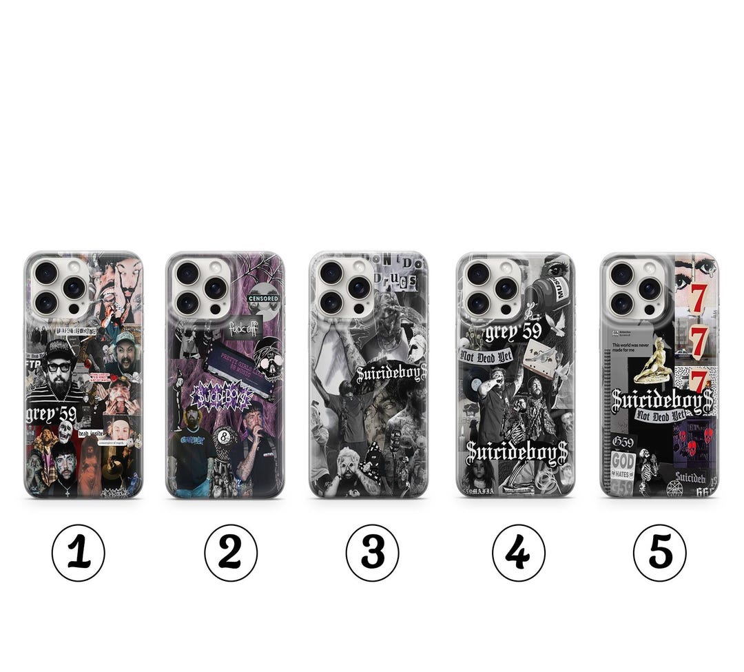 Dark Grunge Aesthetic Phone Case Underground Rap Collage Cover Grey 59 ...