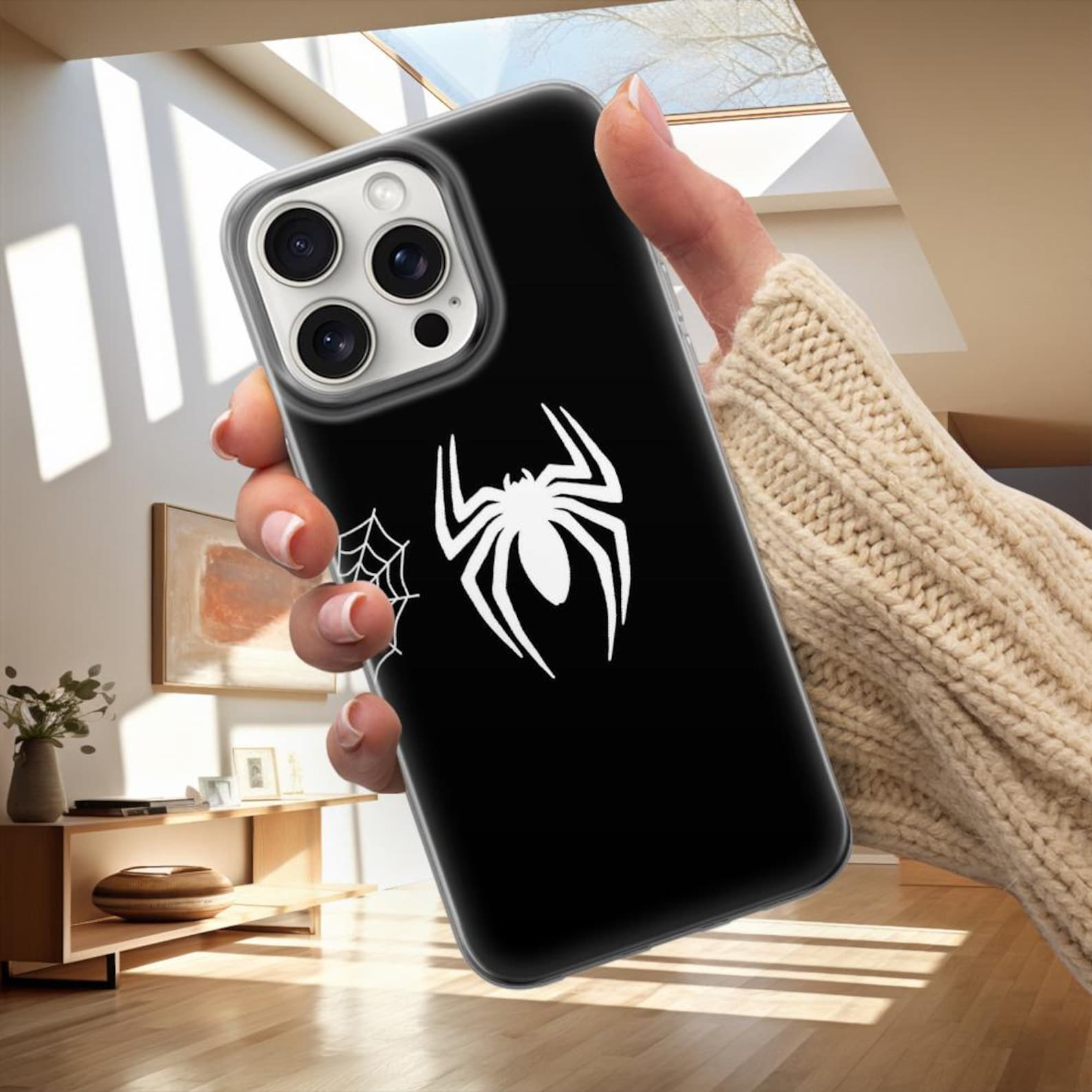 Spider Couple Phone Case Set, Minimalist Matching Cases - Etsy