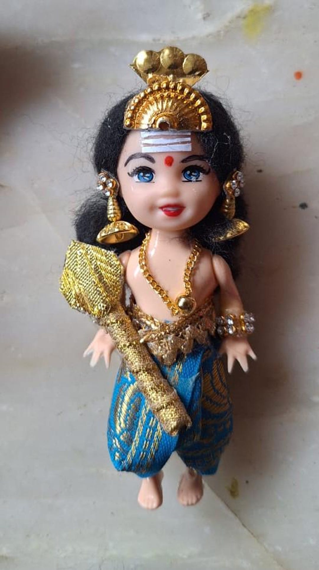Handcrafted Murugan Doll – Traditional Indian Attire With Crown, Vel ...
