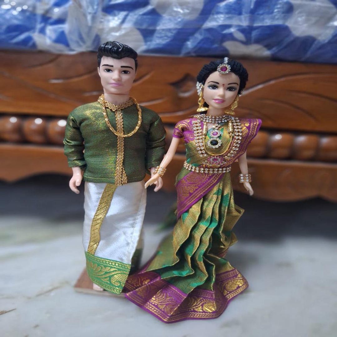 Traditional Indian Bride & Groom Dolls – Authentic Wedding Decor ...