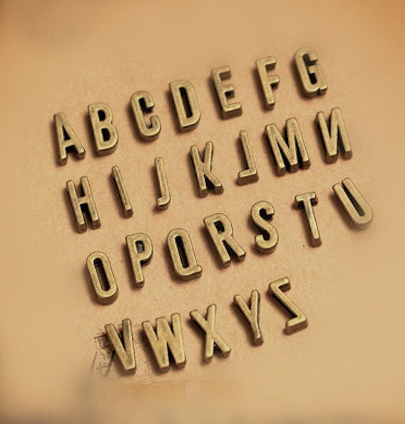26 Alphabet Letters Set-2 Sides-antique Brass Charm Beadsbig - Etsy