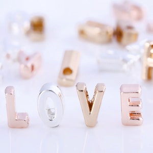 26 Alphabet Letters Set-2.5mm Hole Gold Plated 3D Letter Beads-more ...
