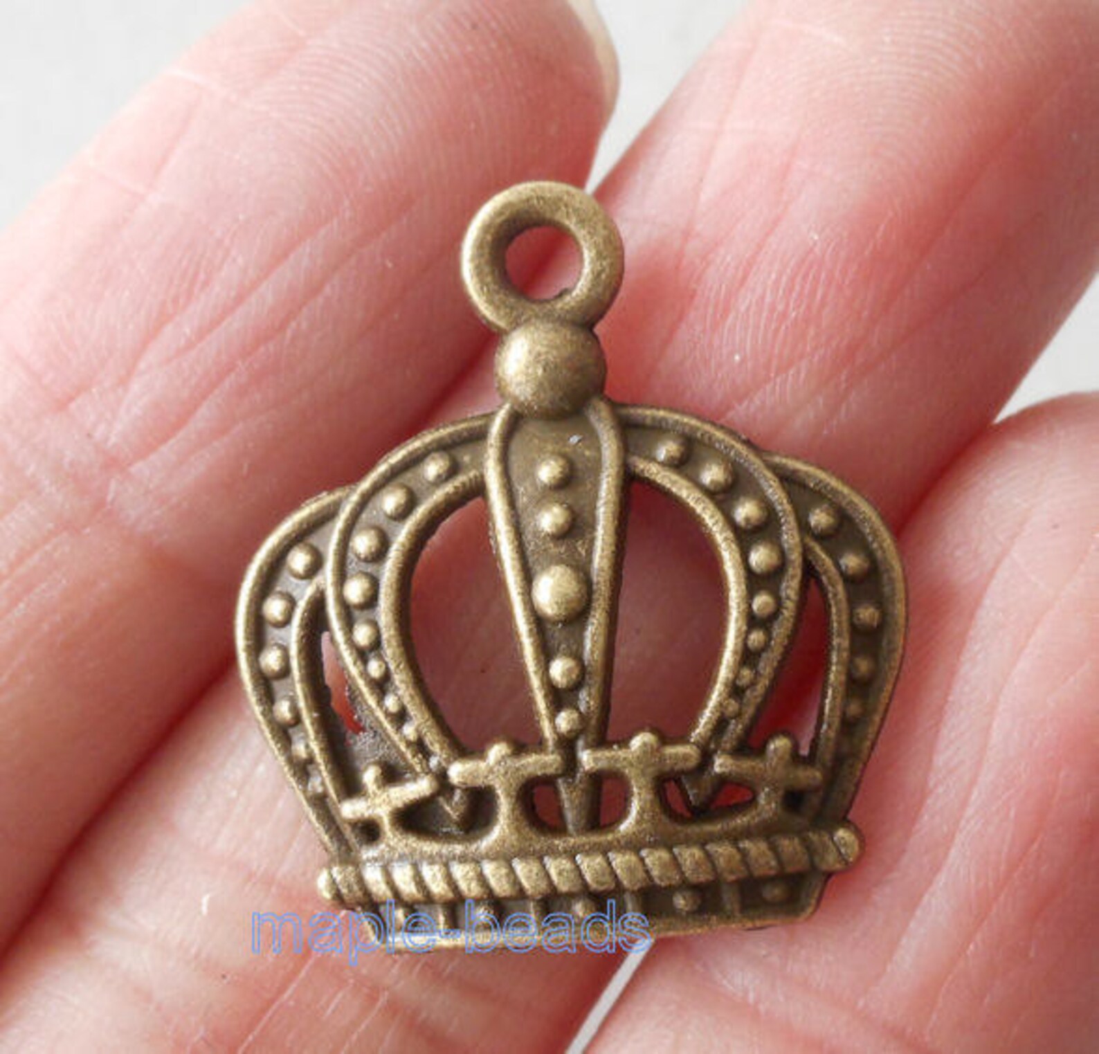 6pcs 1 Loop Crown Charm Antique Brass Tone Crown Charm - Etsy