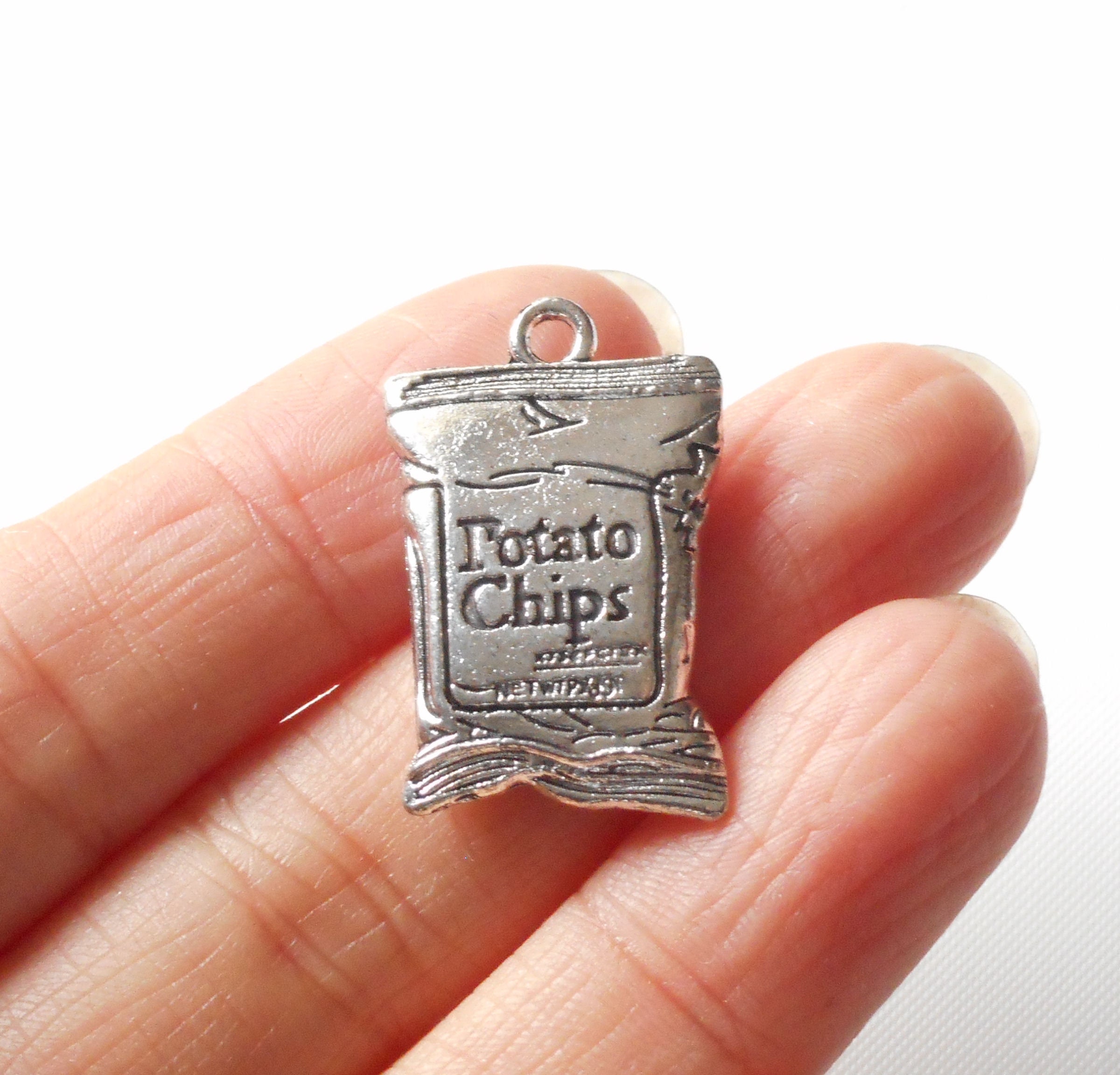 Mini Potato Chips Bag Charm, 3D Snack Food Charm, Kawaii Pendant for ...