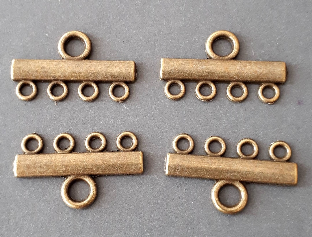 4pcs-4-strand Bronze Bar Connector, Multi-strand Connector, Bracelet ...