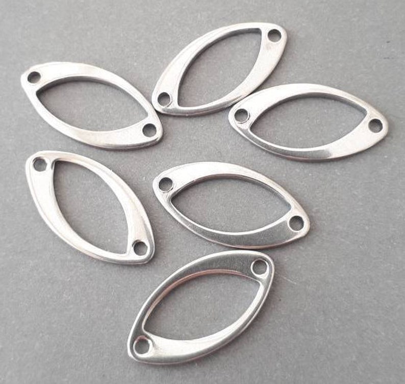 6pcs-2 Hole Oval Eye Shape Connector-stainless Steel Oval - Etsy