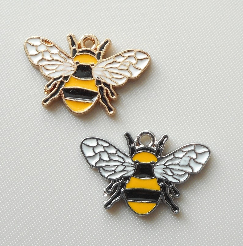 4pcs-26mmx17mm Enamel Bee Charm-pick the Color - Etsy