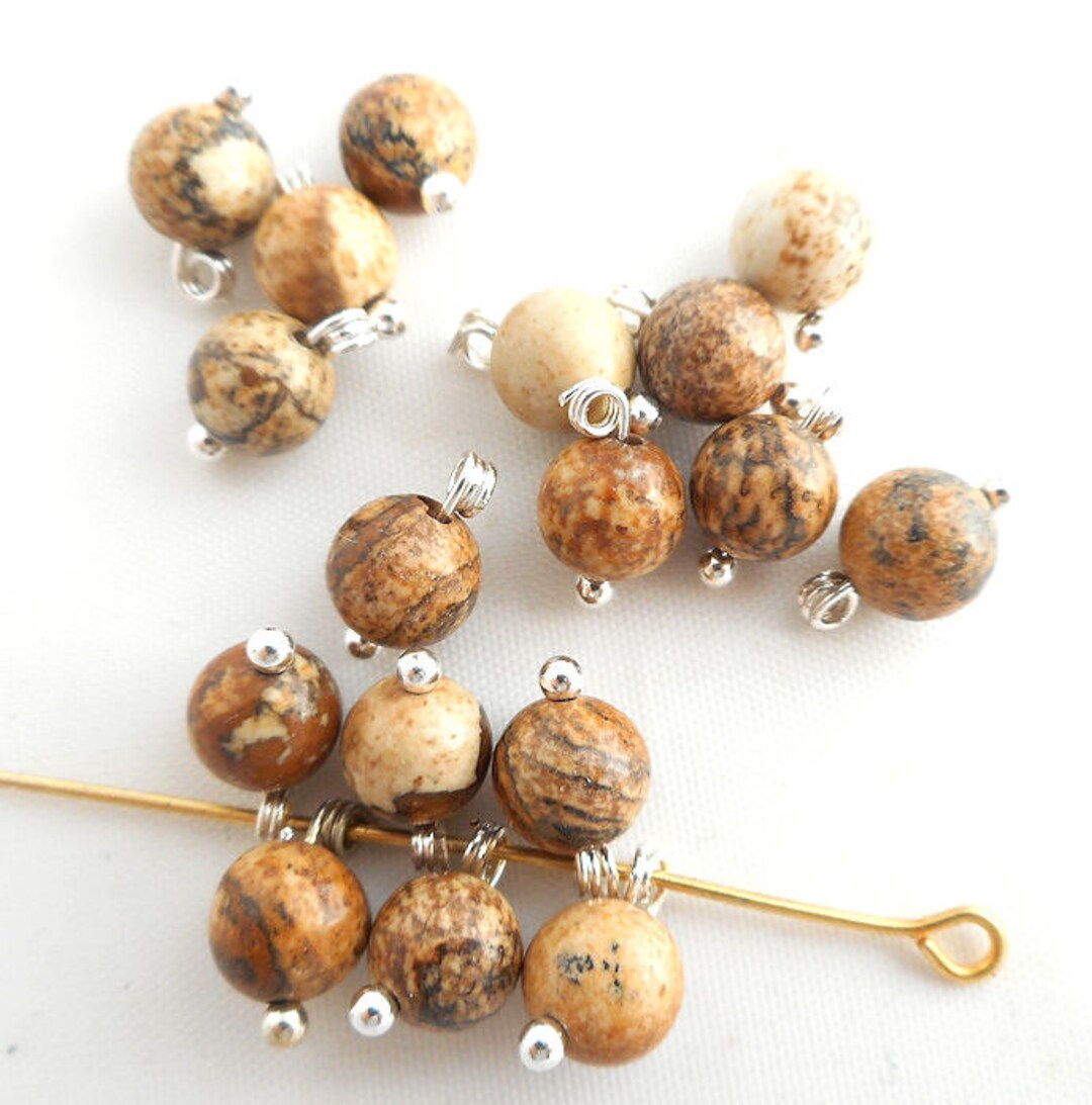 10pcs-hand Wrapped-1 Loop Earth Tone Natual Desert Jasper Gemstone ...
