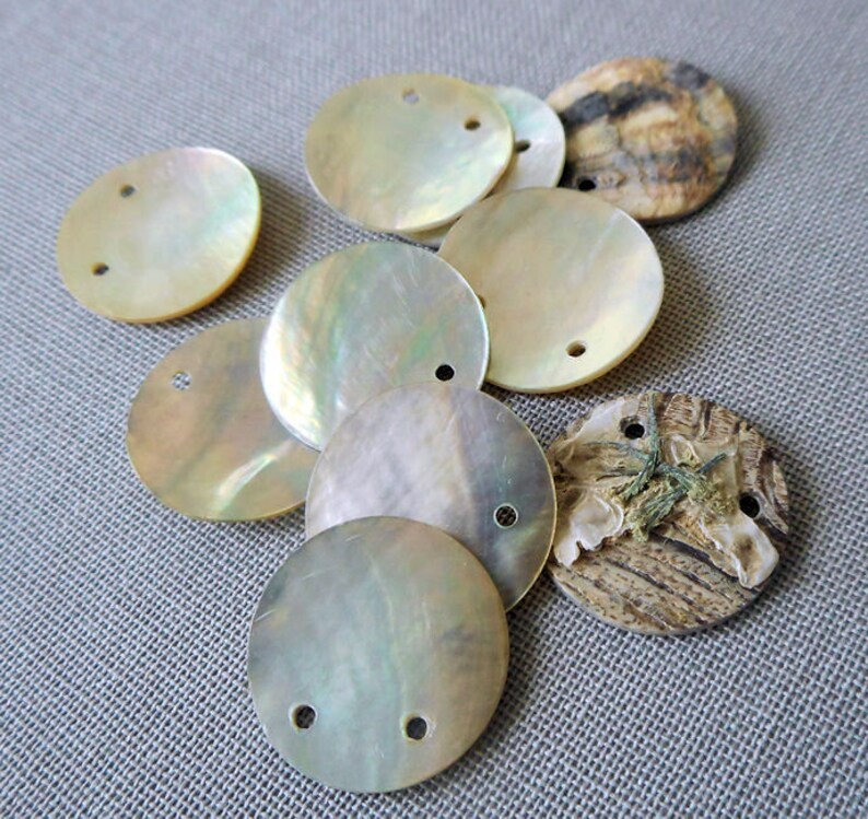 10pcs-2 holes-15mm Genuine silver MOP shell discs | Etsy