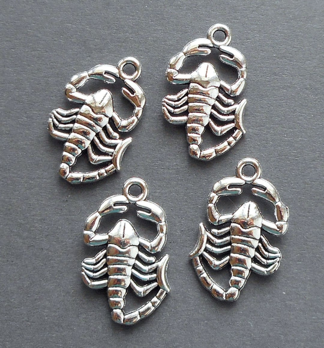 6pcs-2 Sided Silver Tong Scorpion Charm - Etsy