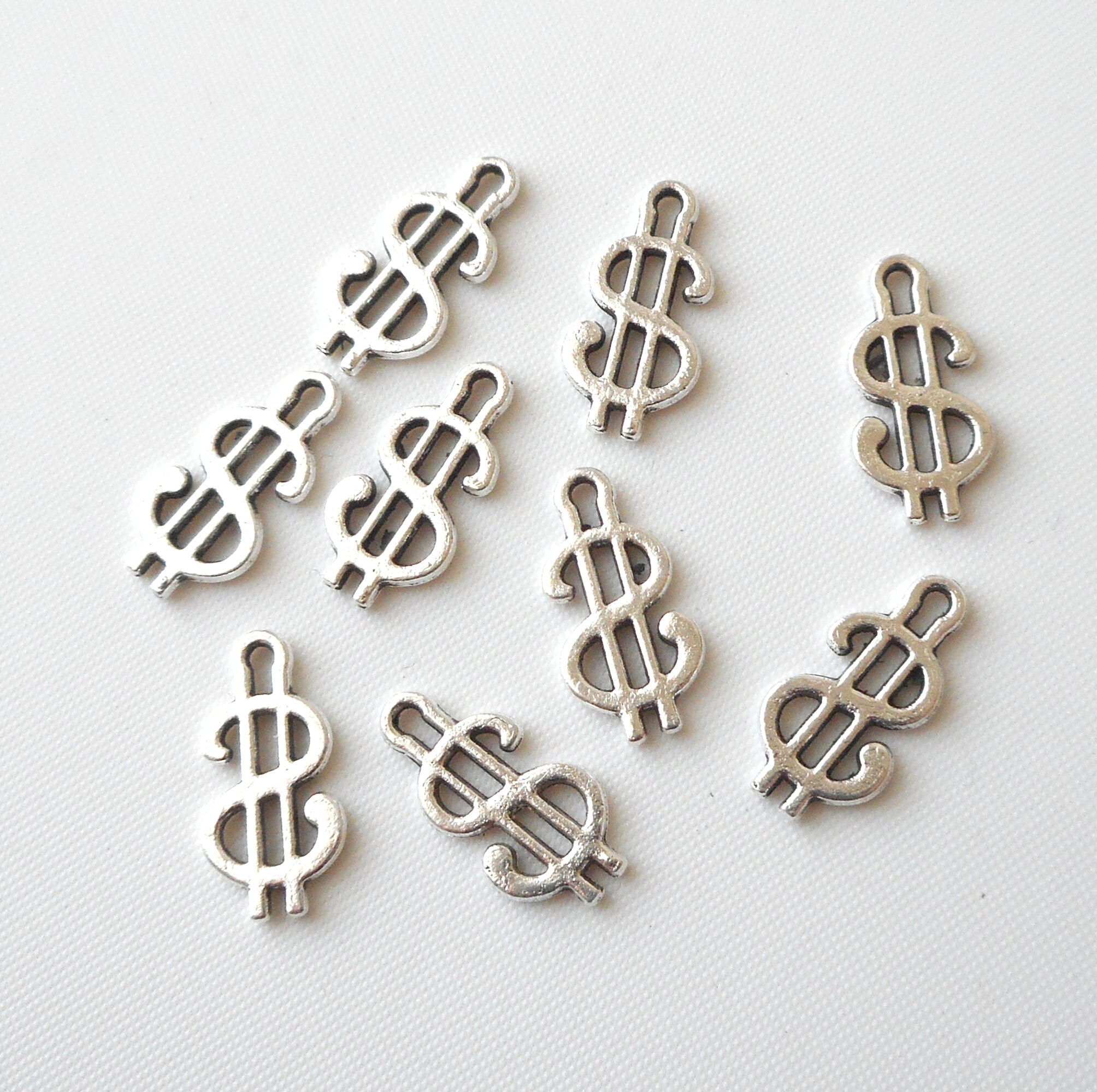 10pcs-silver Tone Money Sign Charm Dollar Sign Charm-bronze - Etsy UK