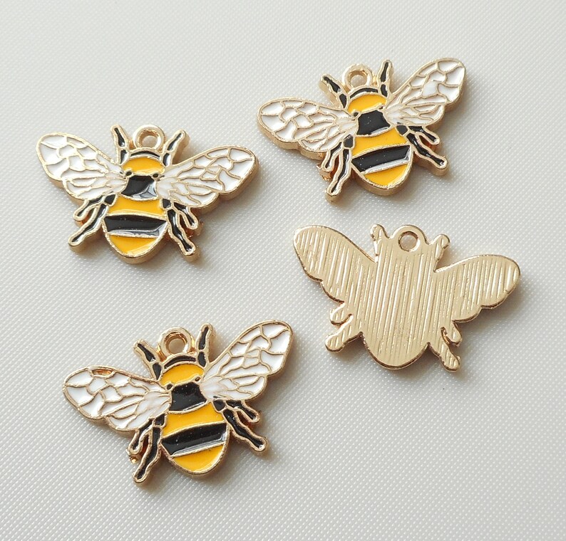 4pcs-26mmx17mm Enamel Bee Charm-pick the Color - Etsy
