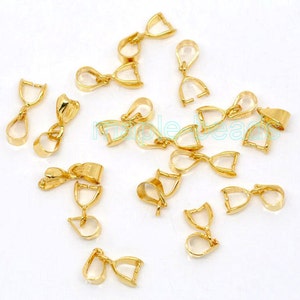 10pcs-gold Tone Bail With Pinch Clip - Etsy