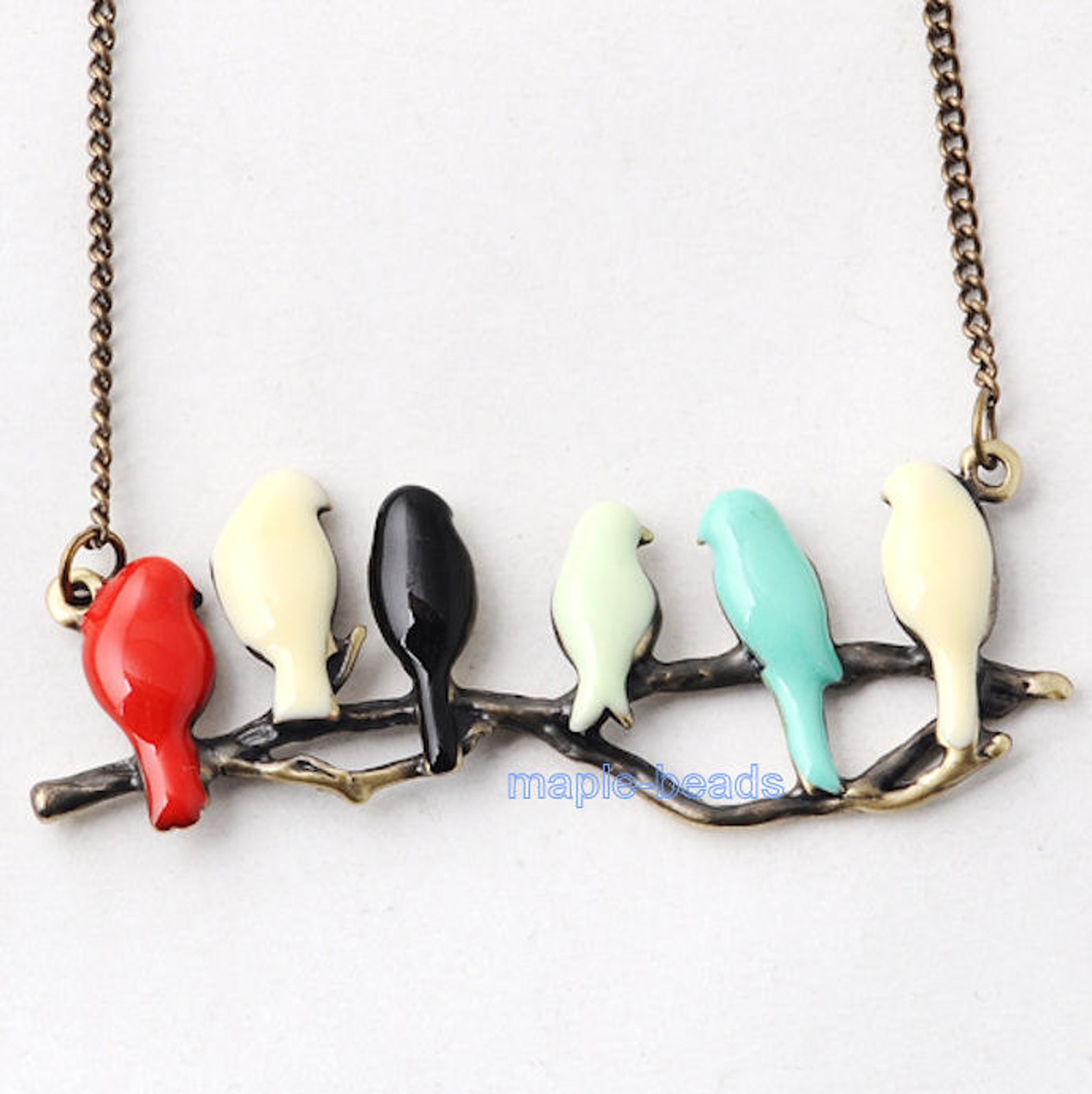 1pc-2.5 silver tone colorful enamel Bird pendant-2 loop | Etsy