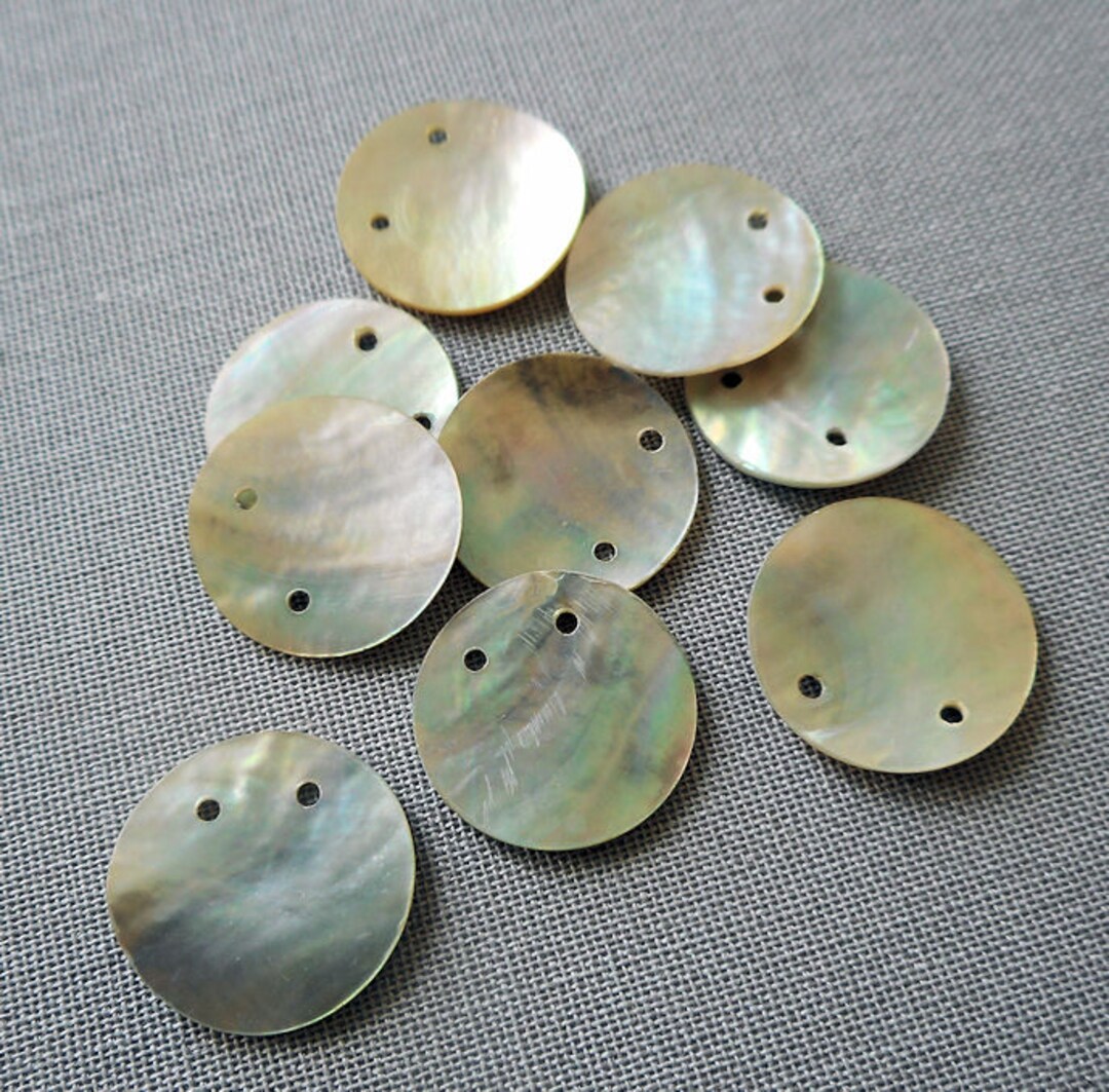 10pcs-2 Holes-15mm Genuine Silver MOP Shell Discs - Etsy