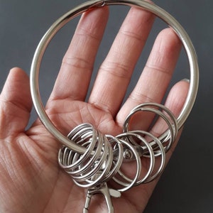 3.5" Large Ring of Antique Bronze Tone Metal Keys W/lobster Clasp Charm ...