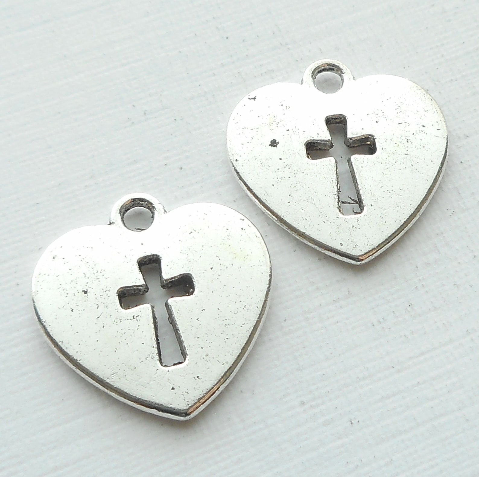 8pcs-2 Sided Heart Shaped Cross Charm-pick the Color - Etsy