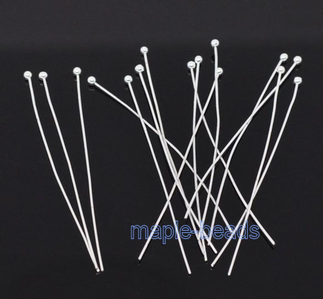 100pcs-1.25", 30mmx0.5mm Silver Round Head Pin, Ball Head Pins (24 ...