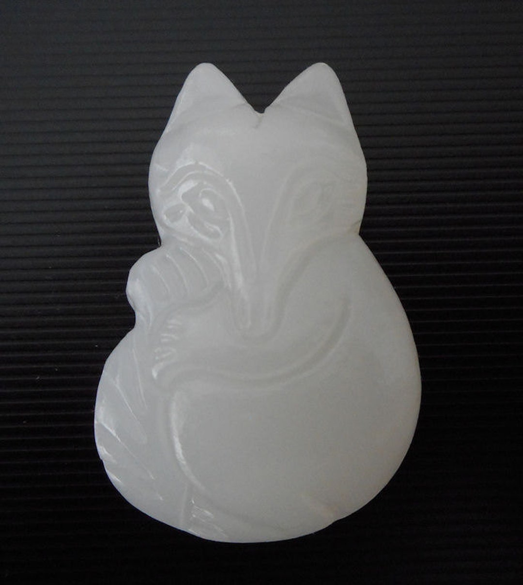 Fox Pendant-carved White Jade Gemstone Pendant Focal Beads, White Jade ...
