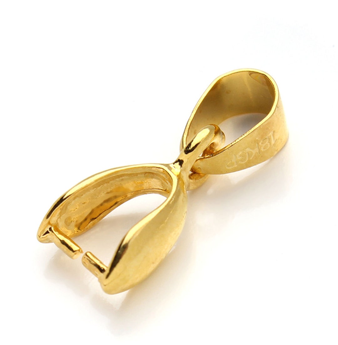 10pcs-20mmx5mm Gold Tone Pinch Clip Bails for Jewelry Making, Elegant ...