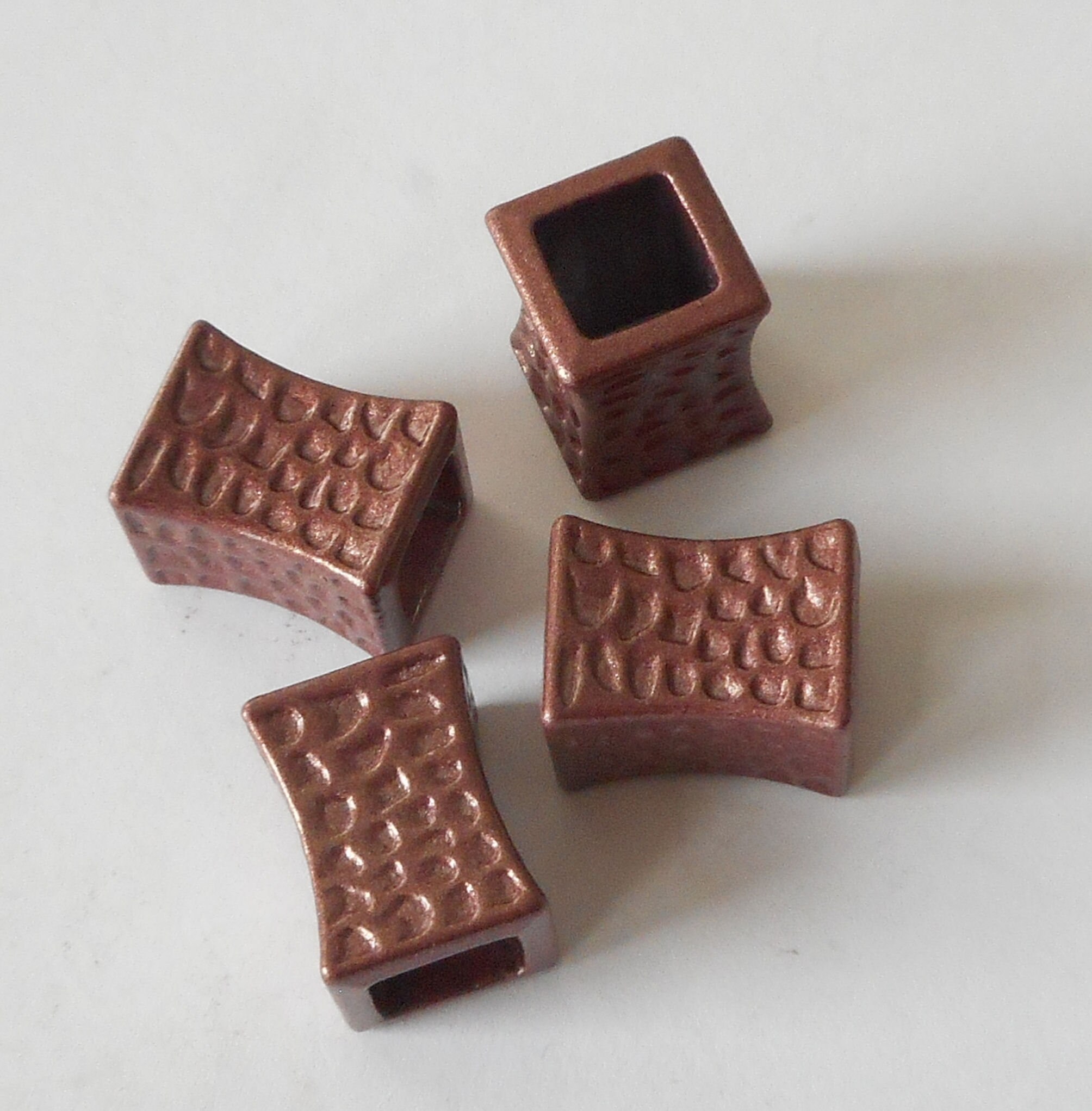 4pcs-16mmX12mm brown Square tube 8mm big hole beads-more | Etsy