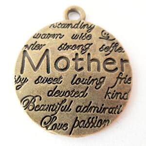4pcs-1 Mother Charm-antique Bronze Tone Mother Charm - Etsy