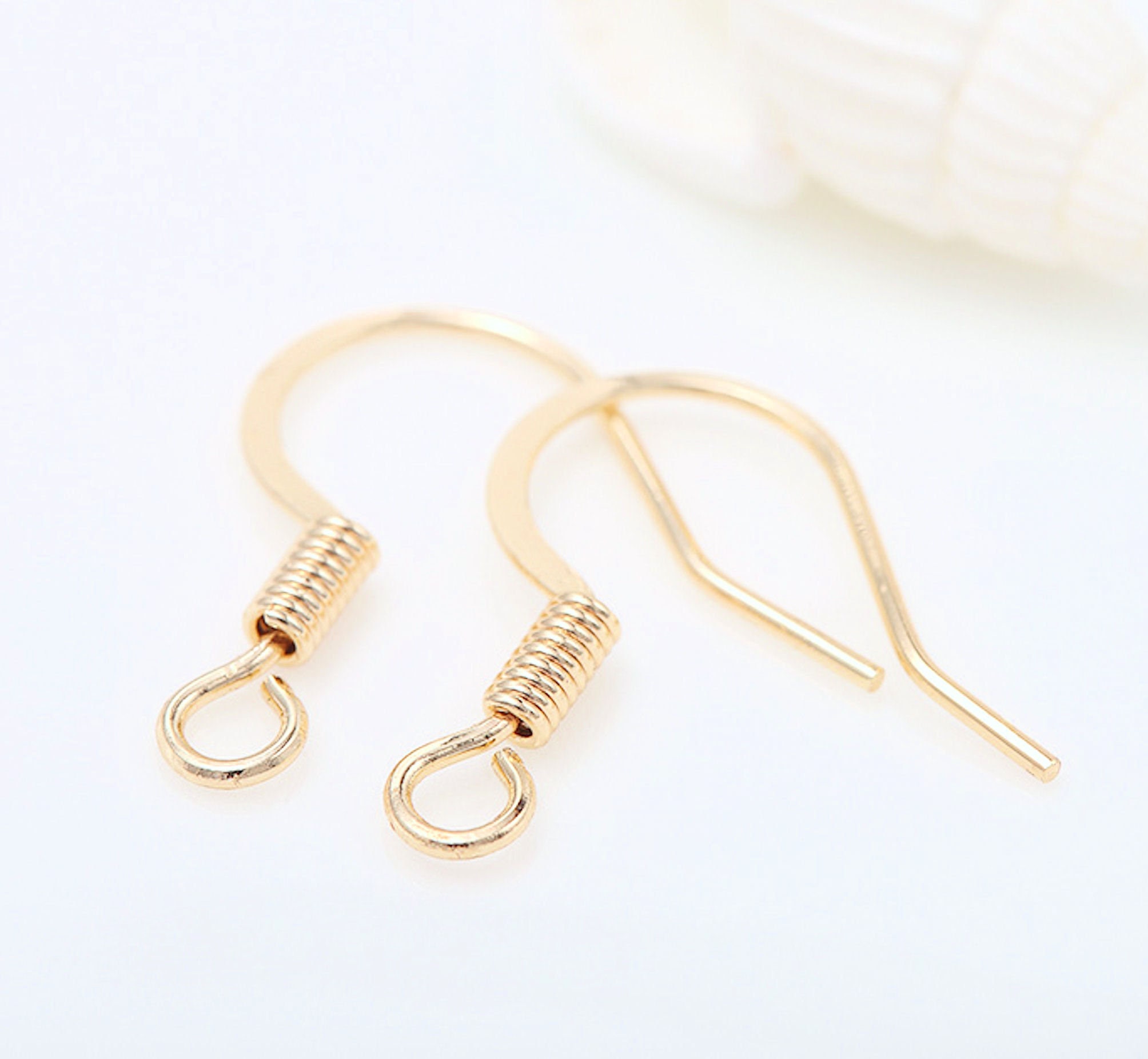 20pcs 10pairs-ear wire 14K gold plated DIY Ear Wires | Etsy