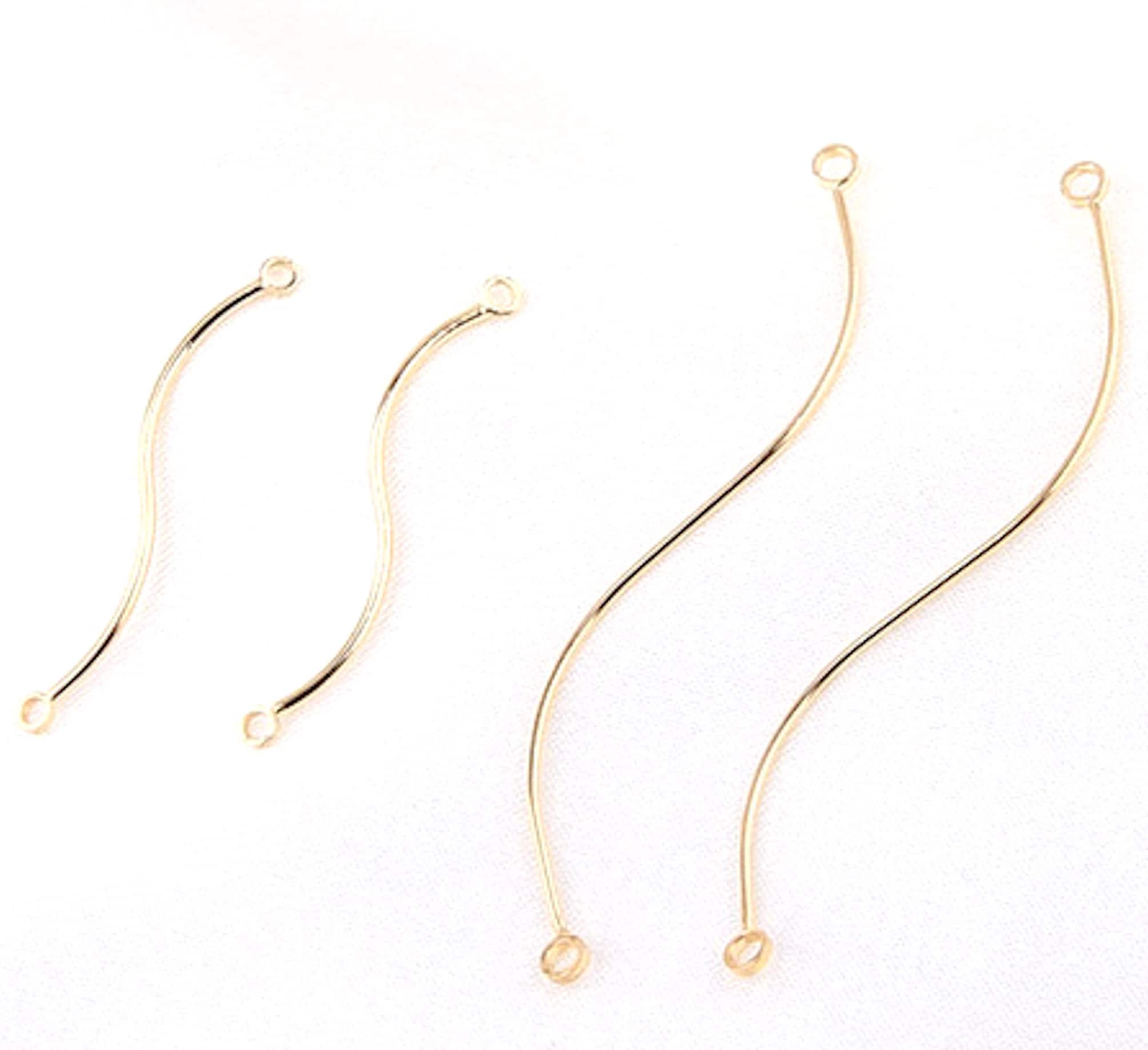 6pcs-2 Loop Gold Tone Long Bar Connector, Gold S Bar Connector, Earring ...