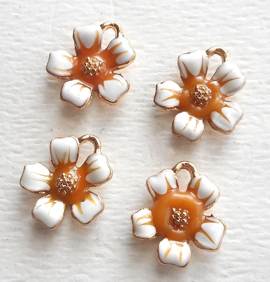 6pcs-enamel purple flower charm-more colors | Etsy