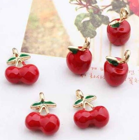 6pcs 3D Enamel Cherry Charms, Gold Tone Fruit Pendants-more Style - Etsy