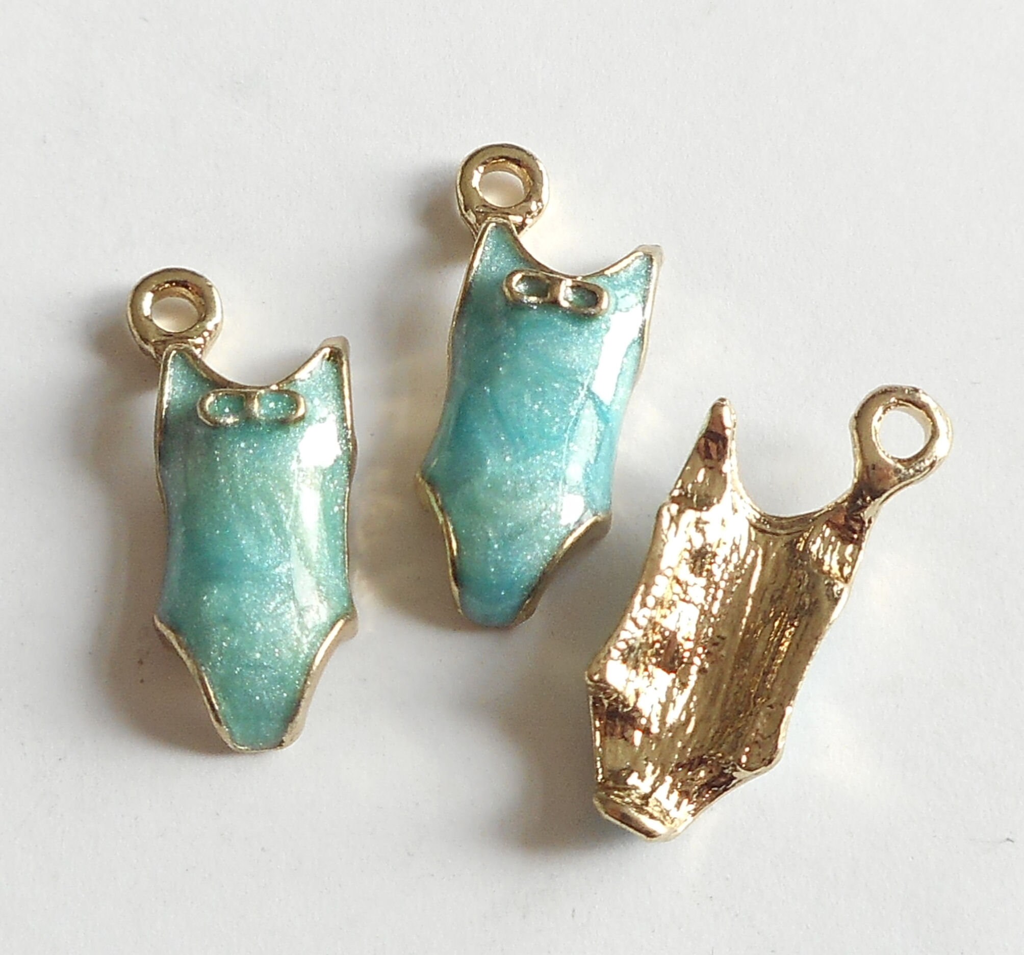 6pcs-gold Tone Enamel Swimming Suits Charm,enamel Bathing Suit Charm ...