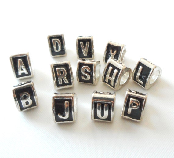 Pick Letter-26 Alphabet Letters-3 Sides Antique Silver Charm - Etsy