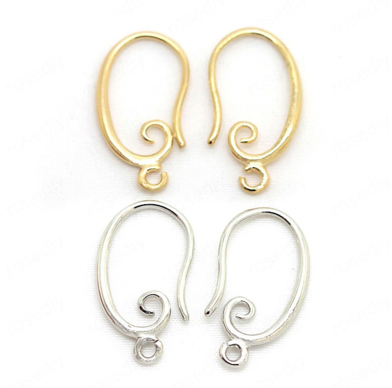 10pcs 5pairs-gold Tone Ear Wire 1 Loop Earring Hooks-silver - Etsy